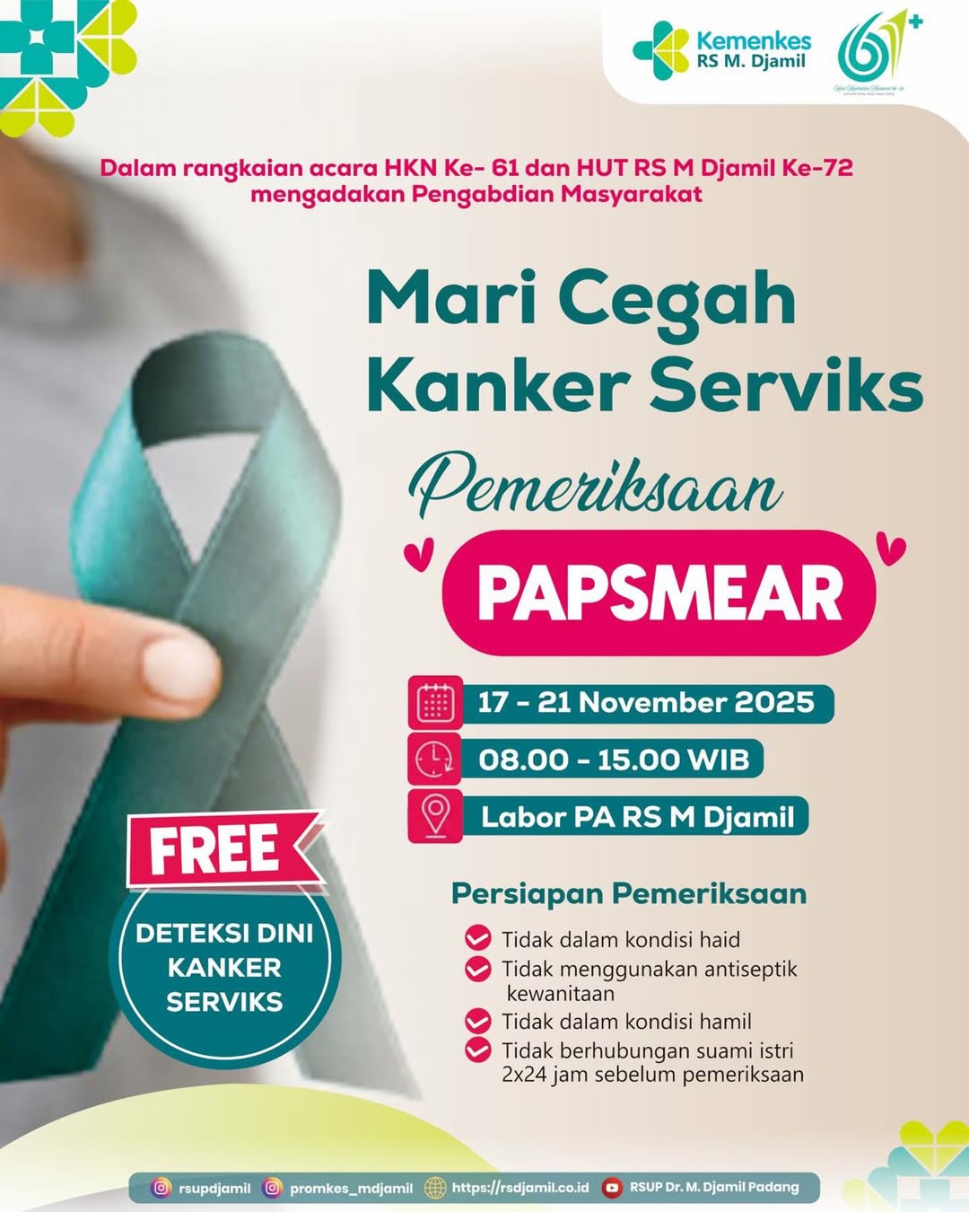 RSUP Dr. M. Djamil Gelar Pemeriksaan Pap Smear Gratis, Ajak Wanita ...